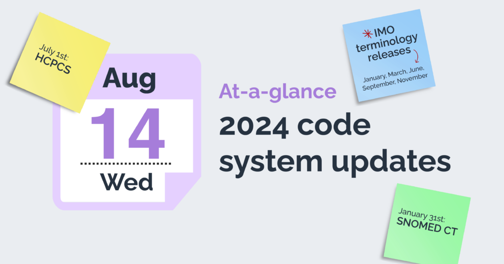 Save the dates: 2024’s standardized code system updates | IMO Health
